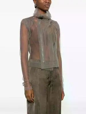 Rick Owens Zip-up Tulle Blouse