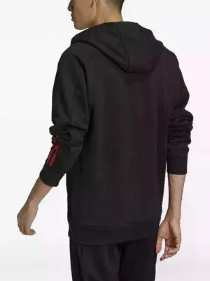 Adidas Hooded Pullover With Logo - Black