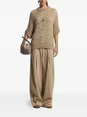 Peserico Pleated Wide-leg Trousers - Neutrals