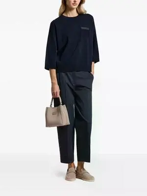 Peserico Cotton Pocket Sweater - Blue