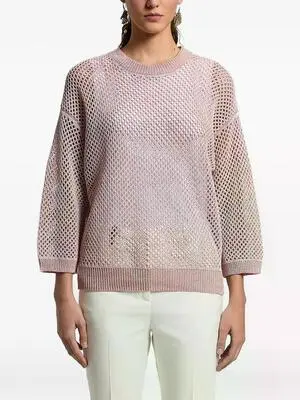 Peserico Sequinned Open-knit Crew-neck Sweater