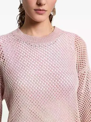 Peserico Sequinned Open-knit Crew-neck Sweater