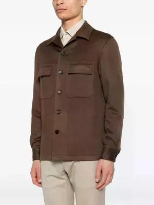 Zegna Button Flap Pocket Shirt - Brown