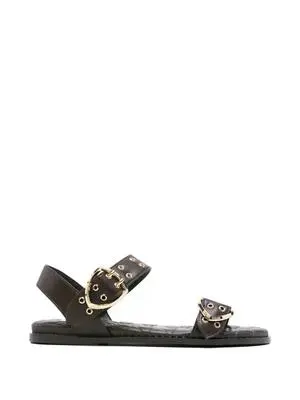 BLAUER. Heart Buckle Leather Sandals