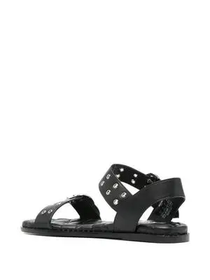 BLAUER. Buckle Eyelet Leather Sandals