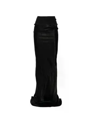 Rick Owens Ruched Maxi Skirt - Black