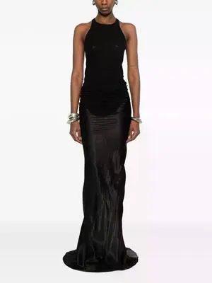 Rick Owens Ruched Maxi Skirt - Black
