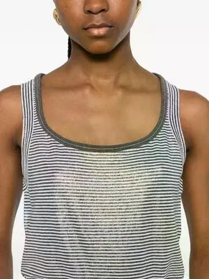 Brunello Cucinelli Striped Sleeveless Top