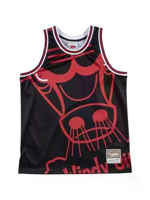 Mitchell & Ness X Nba Chicago Bulls Big Face Jersey - Black