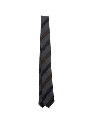 FERRAGAMO Striped Tie - Grey