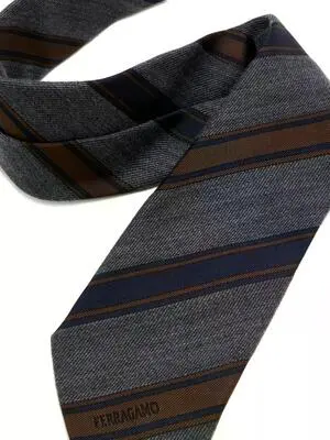 FERRAGAMO Striped Standard Neck Tie