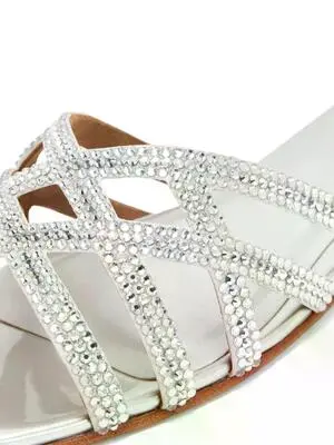 NICOLI Zuri Crystal Embellished Sandals - Silver