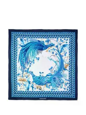 FERRAGAMO Animal-print Scarf - Blue
