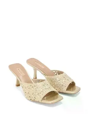 NICOLI Embellished Heeled Mules