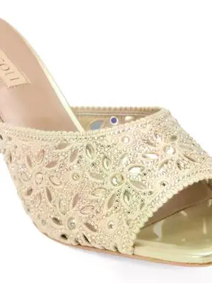 NICOLI Embellished Heeled Mules