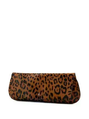 Amina Muaddi Leopard Print Clutch