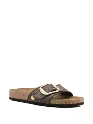 BIRKENSTOCK Madrid Big Buckle Raffia Sandals - Brown