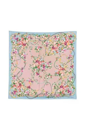 Dolce & Gabbana Floral-print Scarf - Blue