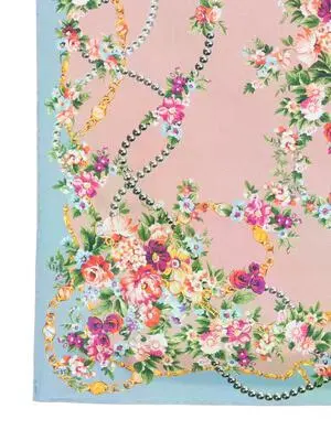 Dolce & Gabbana Floral-print Scarf - Blue