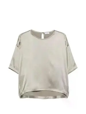 Brunello Cucinelli Keyhole Silk Top