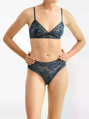 ERES Vestiges Floral Lace Triangle Bra - Blue