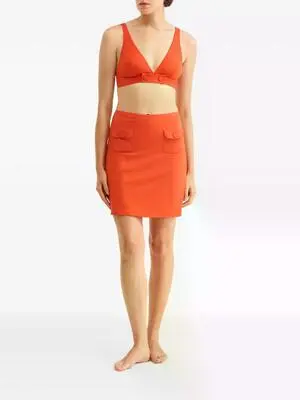 ERES Maritime Mini Skirt With Button Detail - Red