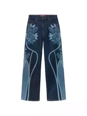 La DoubleJ Floral Print Straight Leg Jeans