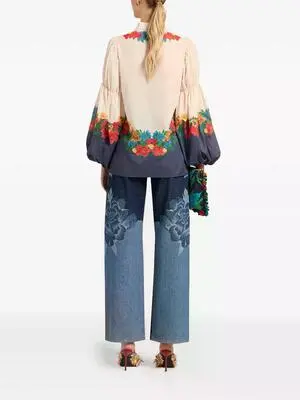 La DoubleJ Floral Print Straight Leg Jeans