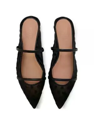 MALONE SOULIERS Maureen Leather-straps Flat Mules - Black