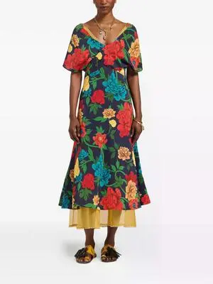 La DoubleJ Floral A-line Foyer Dress - Blue