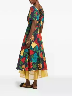 La DoubleJ Floral A-line Foyer Dress - Blue