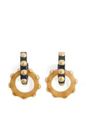 La DoubleJ Studded Hoop Earrings - Gold