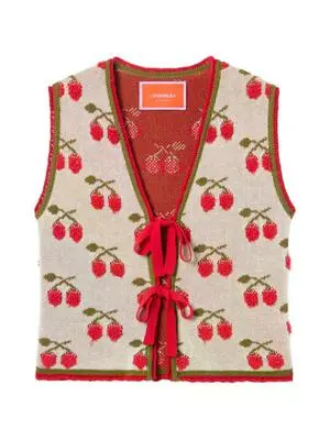 La DoubleJ Cherry Tie Gilet - Neutrals