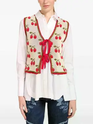 La DoubleJ Cherry Tie Gilet - Neutrals