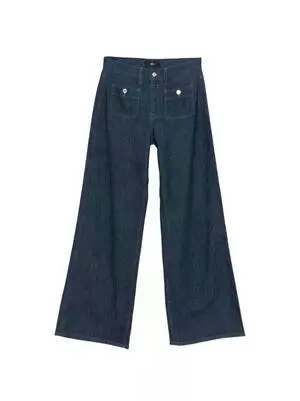 7 For All Mankind Lotta Patch Pocket Wide Leg Jeans - Blue
