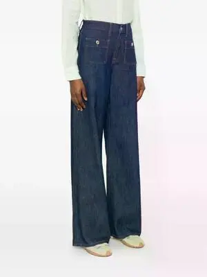 7 For All Mankind Lotta Patch Pocket Wide Leg Jeans - Blue
