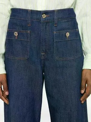 7 For All Mankind Lotta Patch Pocket Wide Leg Jeans - Blue