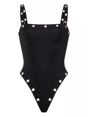 Oseree Lumière Studded Swimsuit - Black