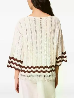 TWINSET Zigzag-print Fringed Top