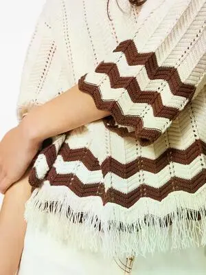 TWINSET Zigzag-print Fringed Top