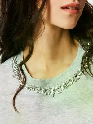 TWINSET Cabochon-embellished T-shirt - Grey