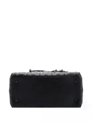 Dior Lady Diamond Motif Cannage Calfskin Medium Shoulder Bag - Black