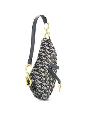 Dior Saddle Handbag Oblique Canvas Medium - Blue