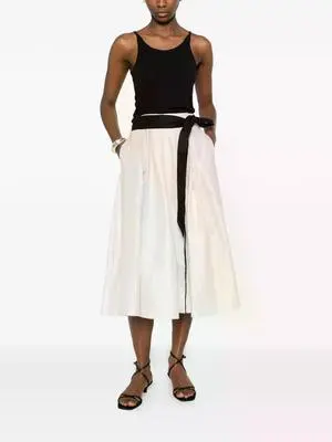 Max Mara Belted Pleated Midi Skirt