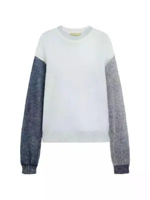 Momoni Colour-block Ribbed Sweater - Blue
