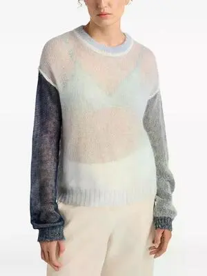 Momoni Colour-block Ribbed Sweater - Blue