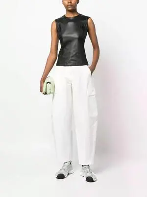 Loewe Round-neck Sleeveless Lambskin Top