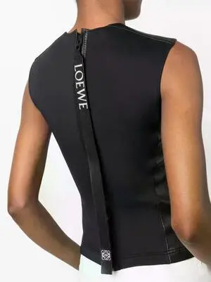 Loewe Round-neck Sleeveless Lambskin Top
