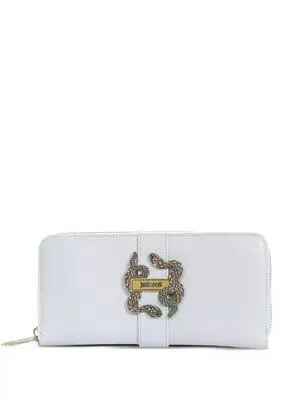 Just Cavalli Snake-appliqué Wallet - White