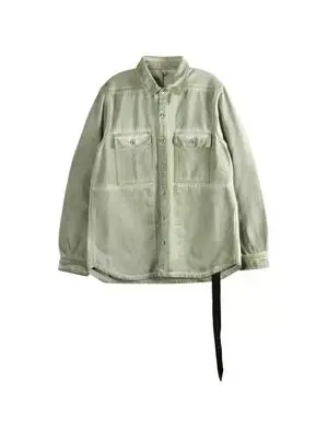 Rick Owens Flap-pocket Denim Shirt - Green